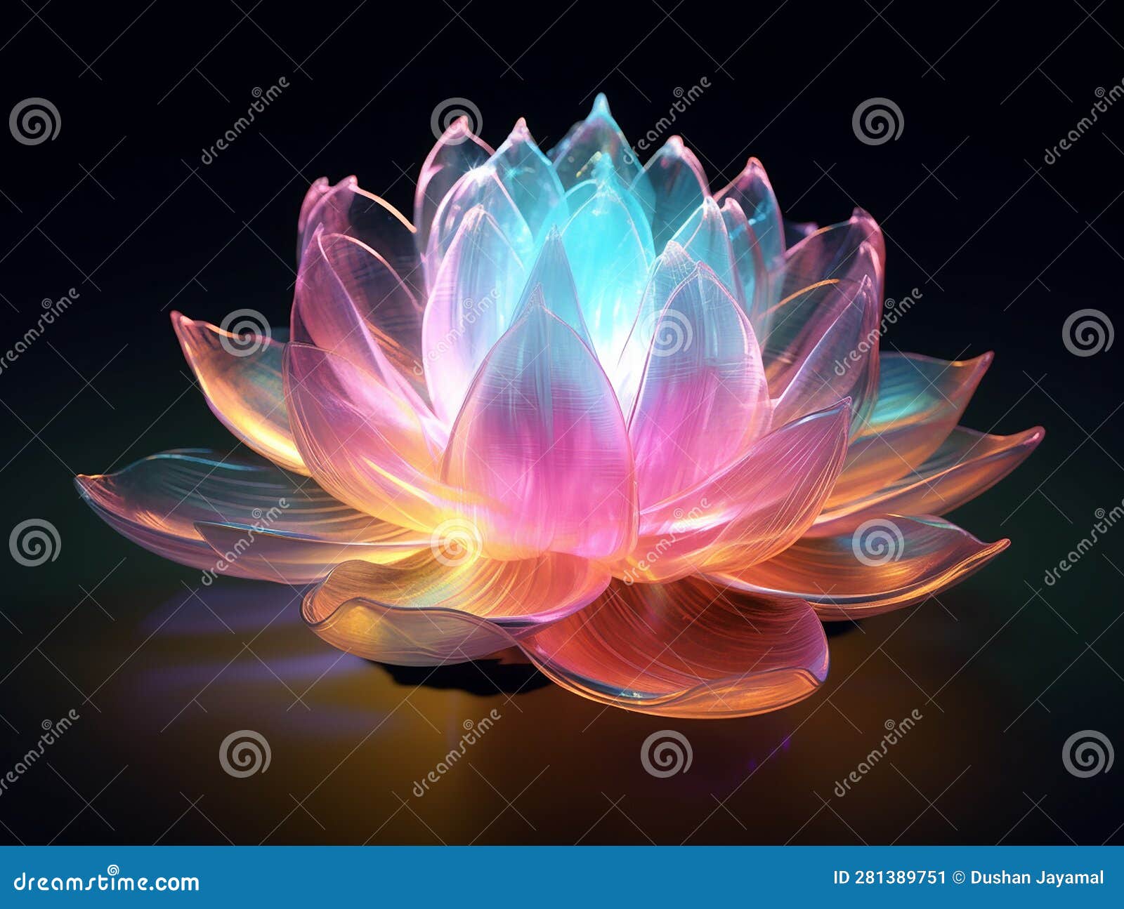 Multicolored Crystal Lotus, Bioluminescence, Phosphor, Illusion Engine ...