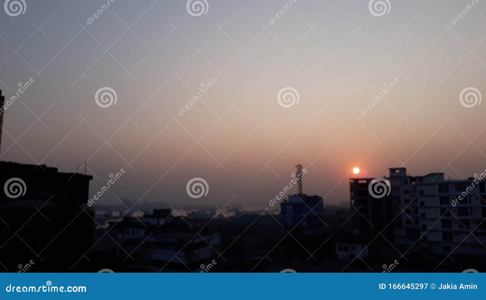 Very Beautiful Sunset Scenario in Winter Evening with River & Ships ...