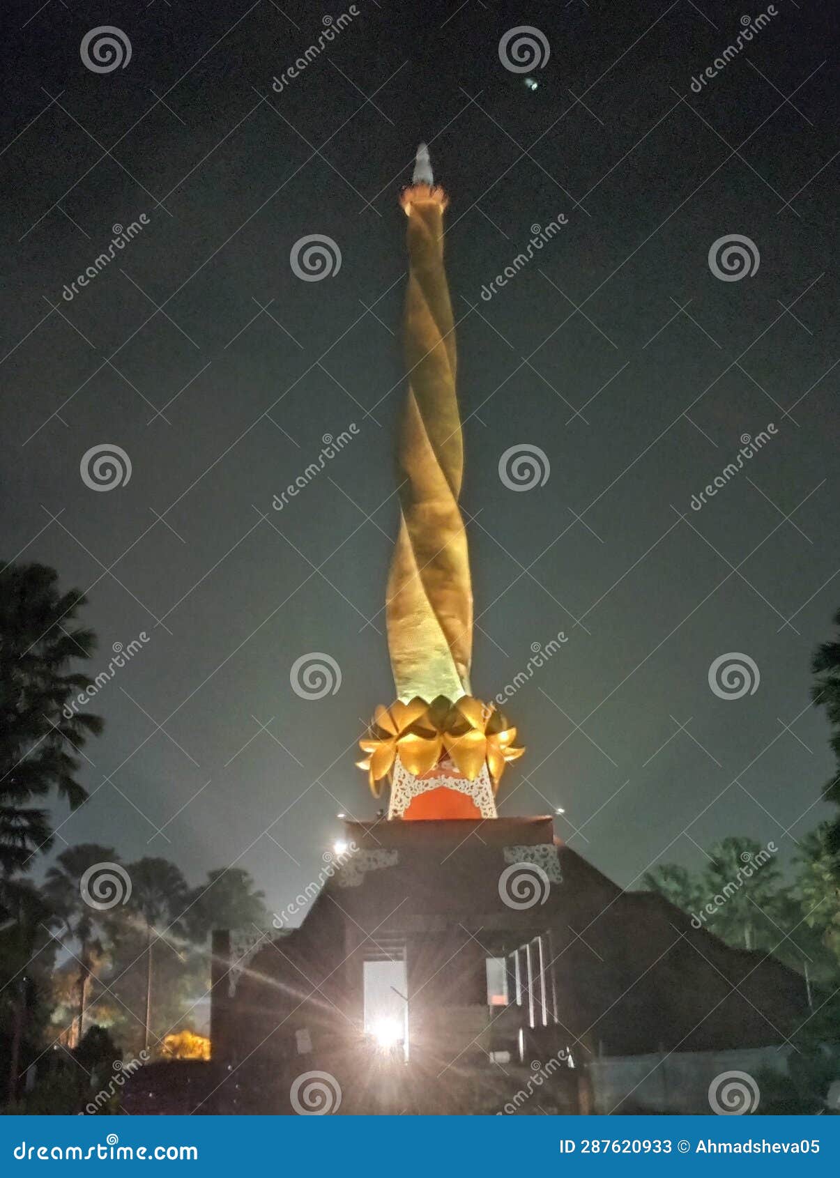 Very Beautiful Tower at Night and a Pretty Sky Stock Image - Image of ...