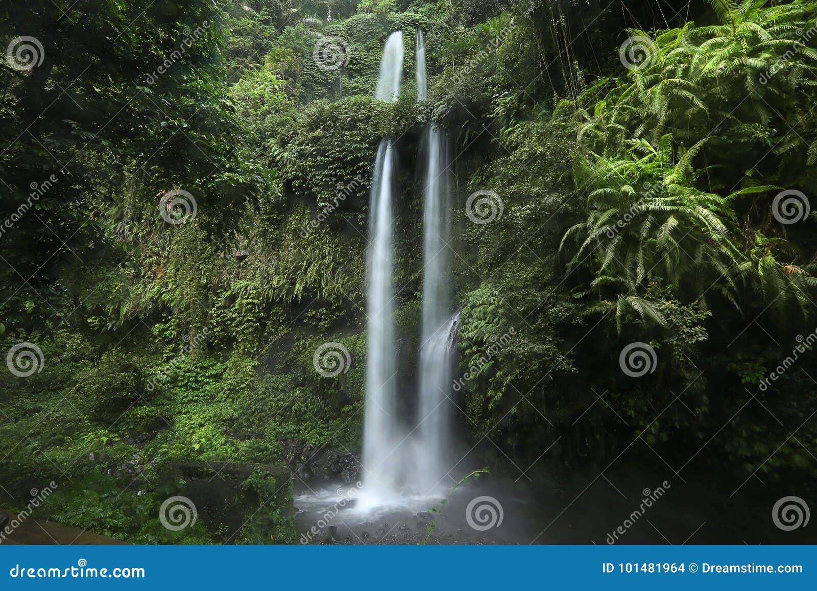 Sendang gile waterfall stock photo. Image of cool, gile - 101481964