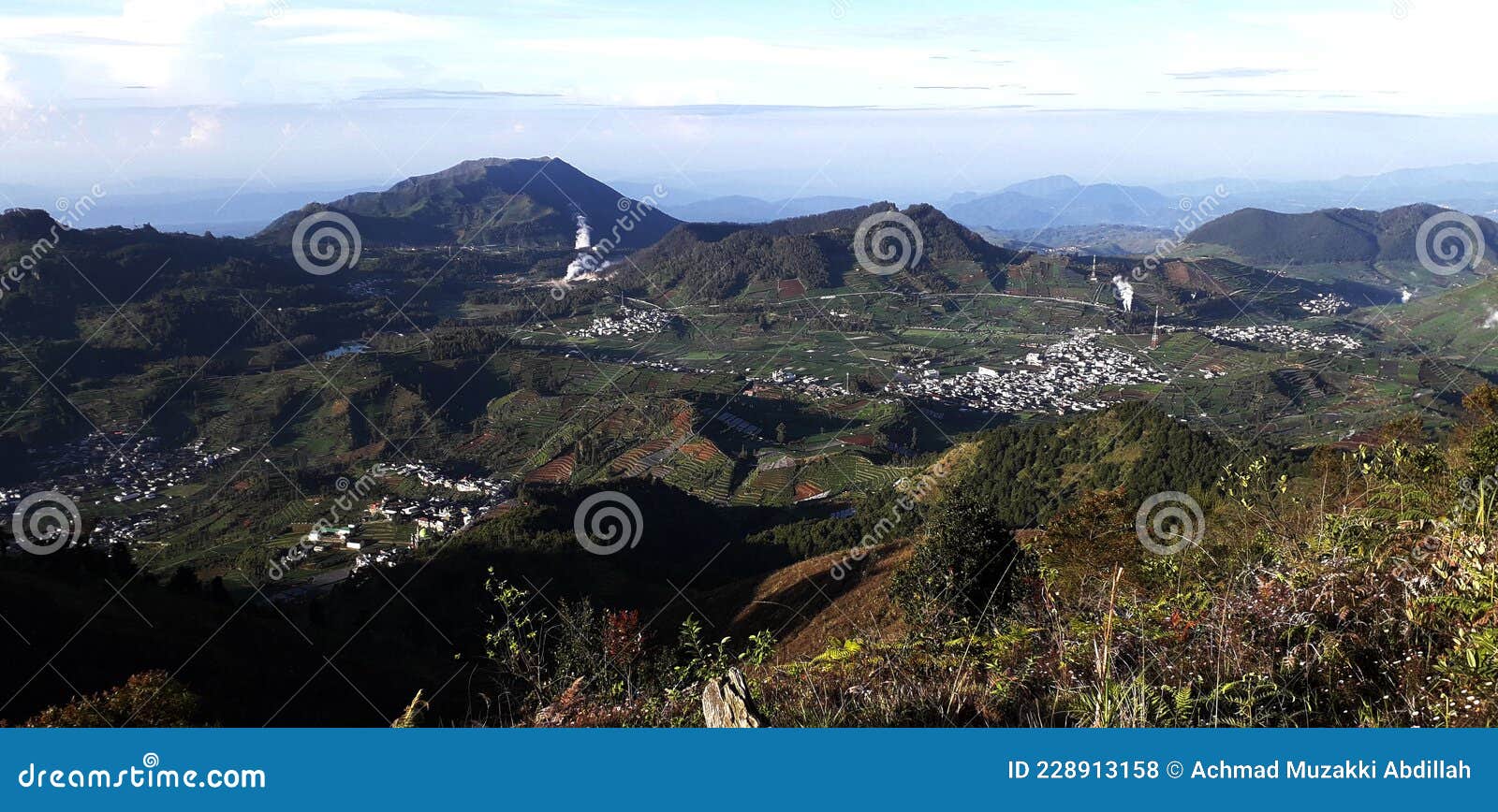 View of the Village from the Top of Mount Prau Stock Photo - Image of ...