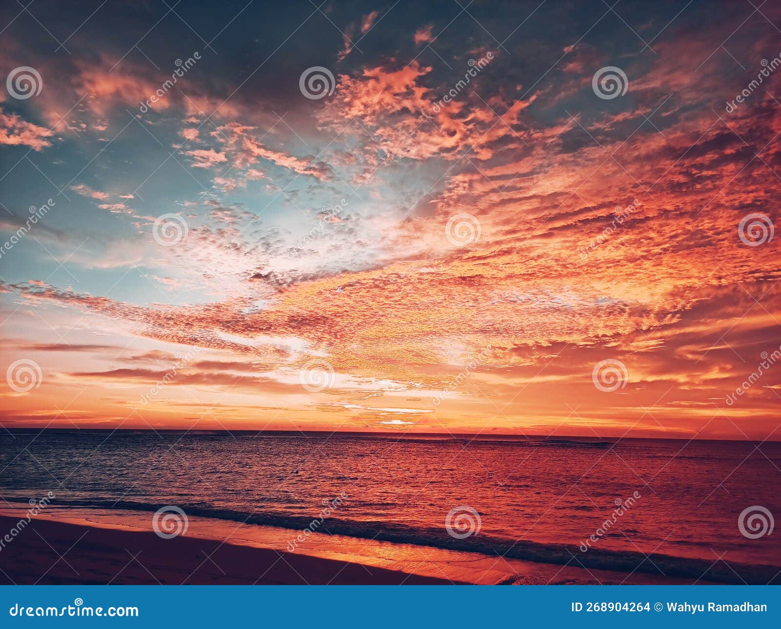 Very Beautiful View of the Sunset on the Beach Stock Photo - Image of ...