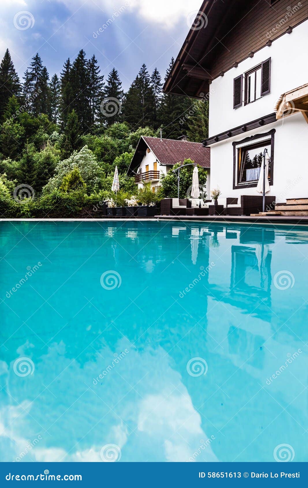 Very big pool stock image. Image of gazebo, modern, living - 58651613