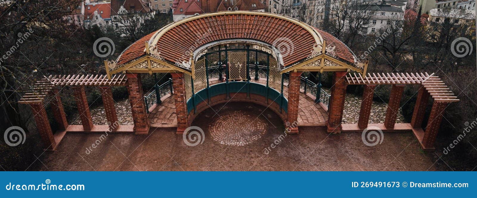 A Very Big Pretty Wooden Structure on Top of a Hill Stock Image - Image ...