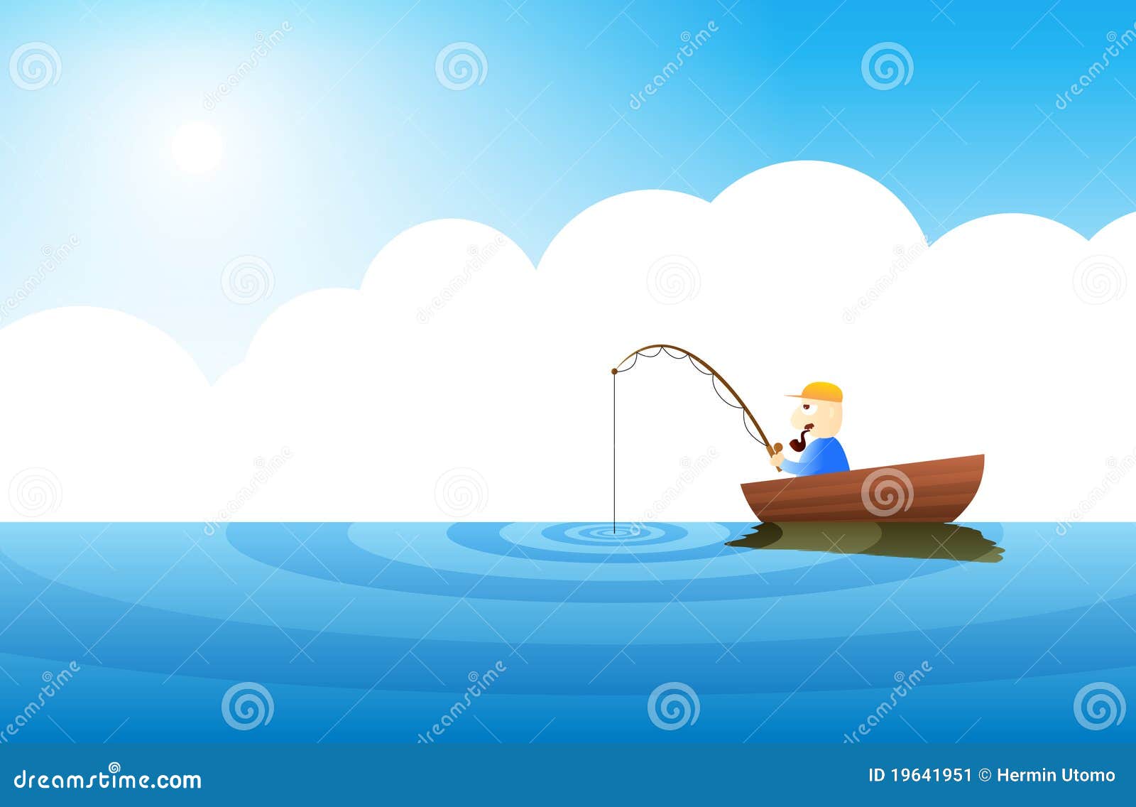 Very Boring Fishing stock vector. Illustration of smoking - 19641951