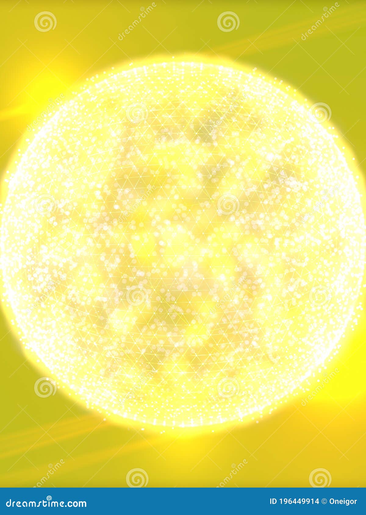 A Very Bright Digital Sun with Many Thin Lines Simulating Data ...