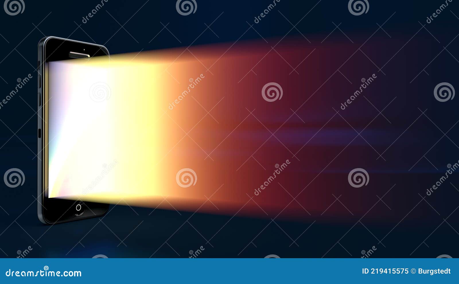 Very Bright and Intense Glow from the Display of a Smart Phone Stock ...