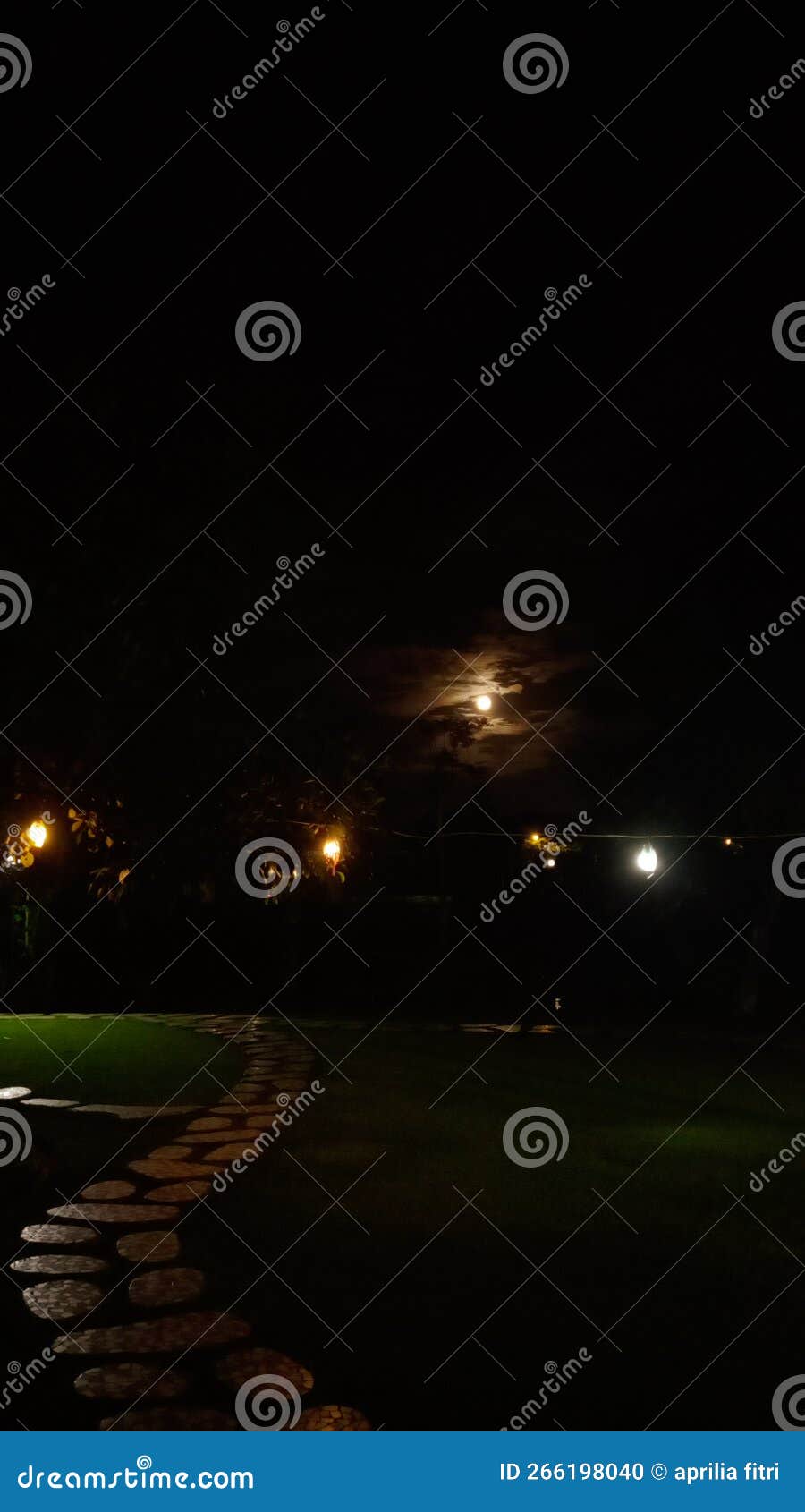 A Very Bright Moonlight Surrounded by Clouds Blends with the Light ...