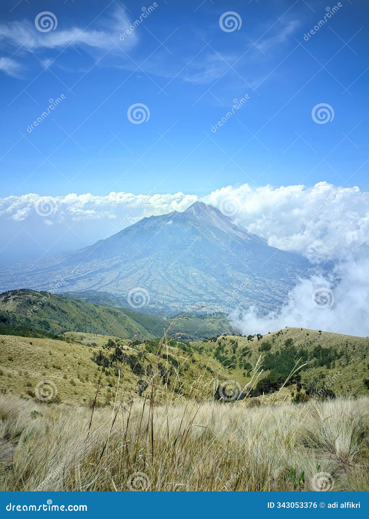 Very Bright View of Mount Merbabu Stock Photo - Image of mount, merbabu ...