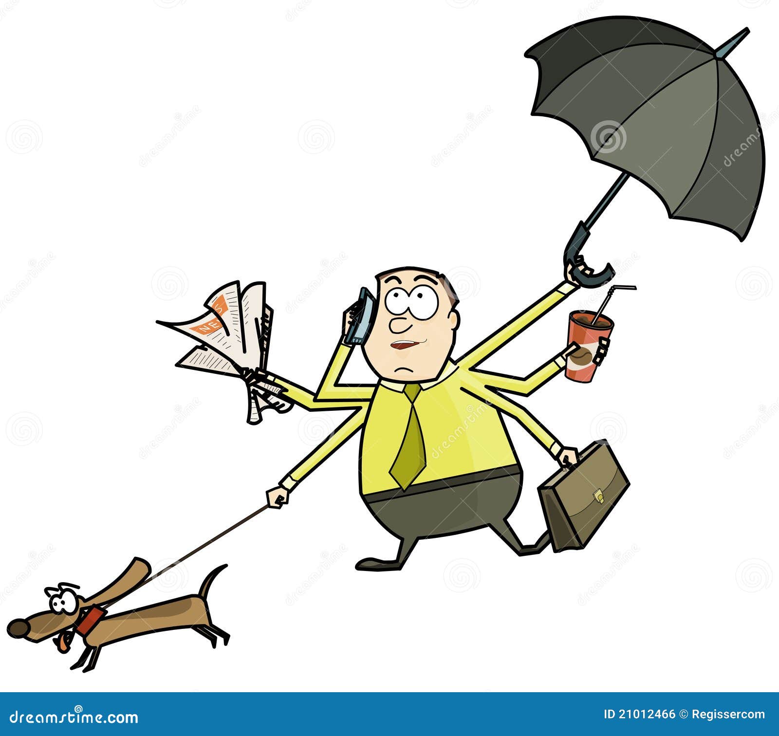 Very Busy Businessman Cartoon Vector | CartoonDealer.com #65607757