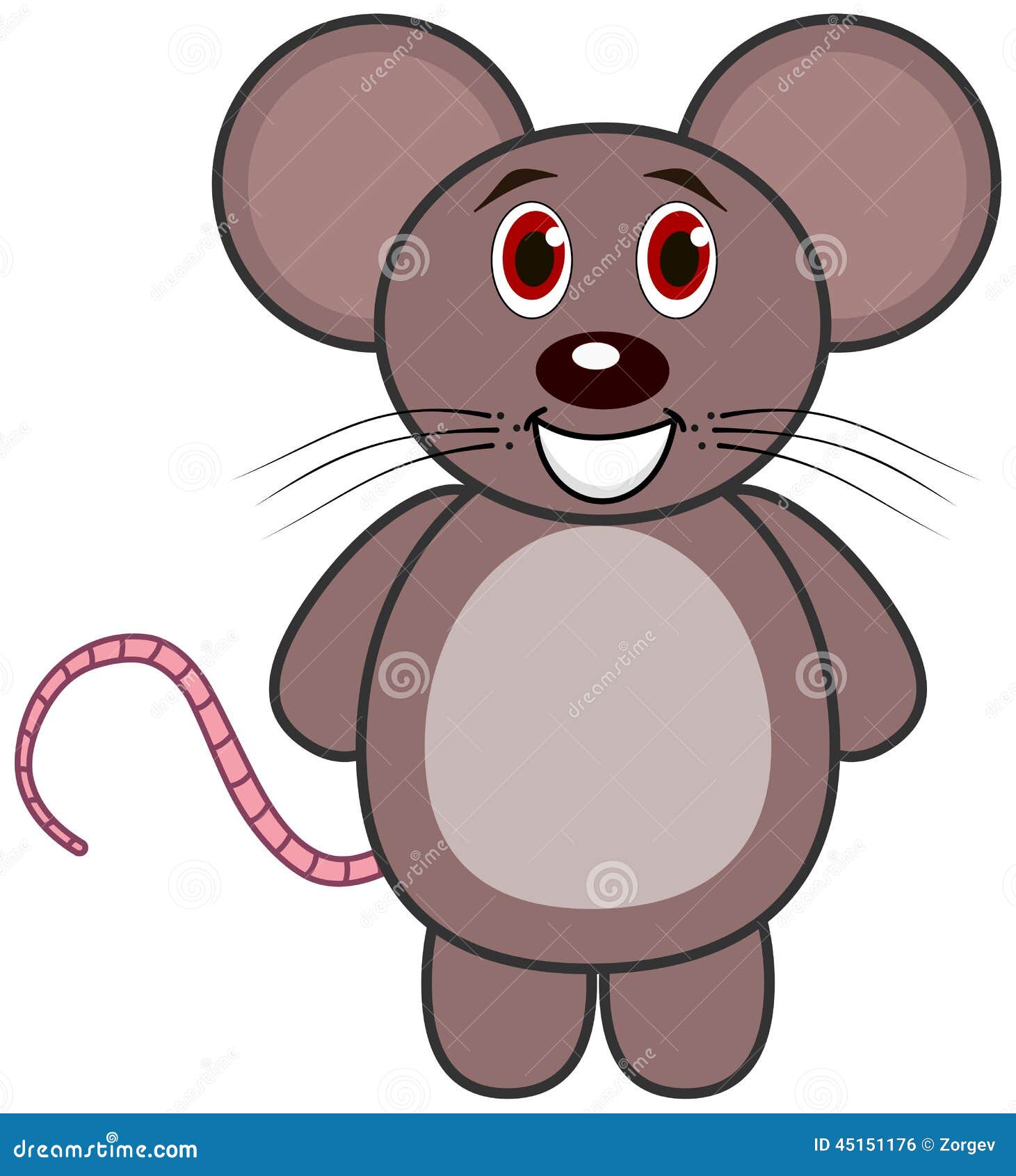 A Very Cheerful Standing Mouse Stock Illustration - Illustration of ...