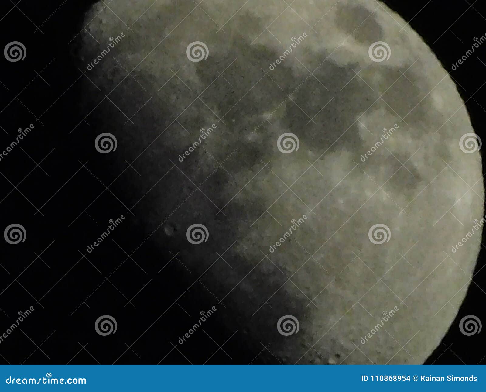 Very Close Shot of the Moon in a Dark Night Sky Stock Photo - Image of ...