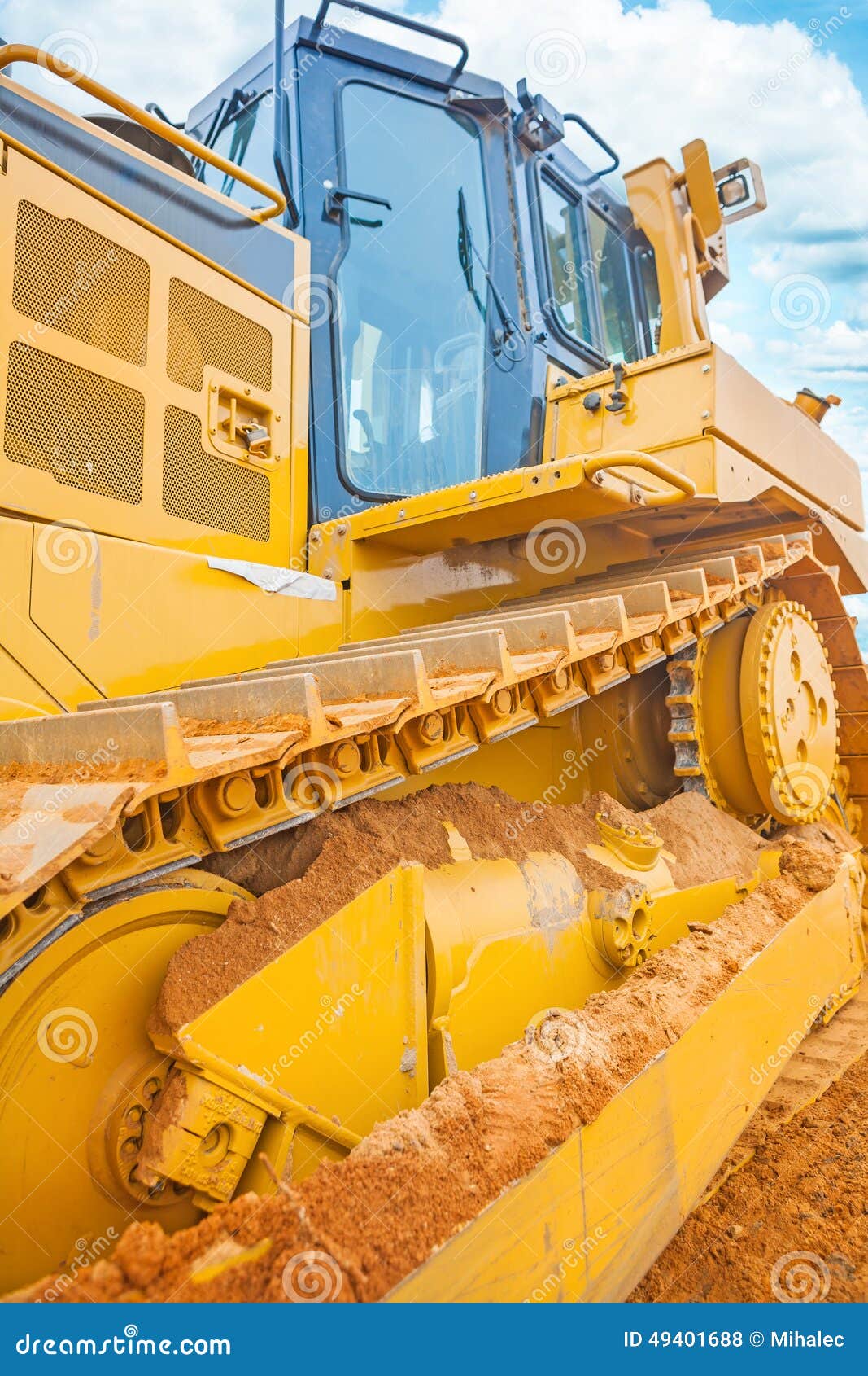 Very Close Up View on Bulldozer Stock Photo - Image of dirty ...