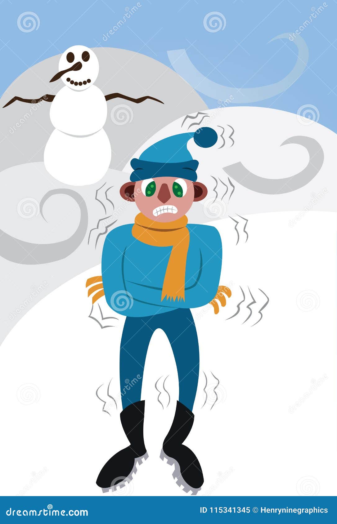 A Very Very Cold winter stock vector. Illustration of bitter - 115341345