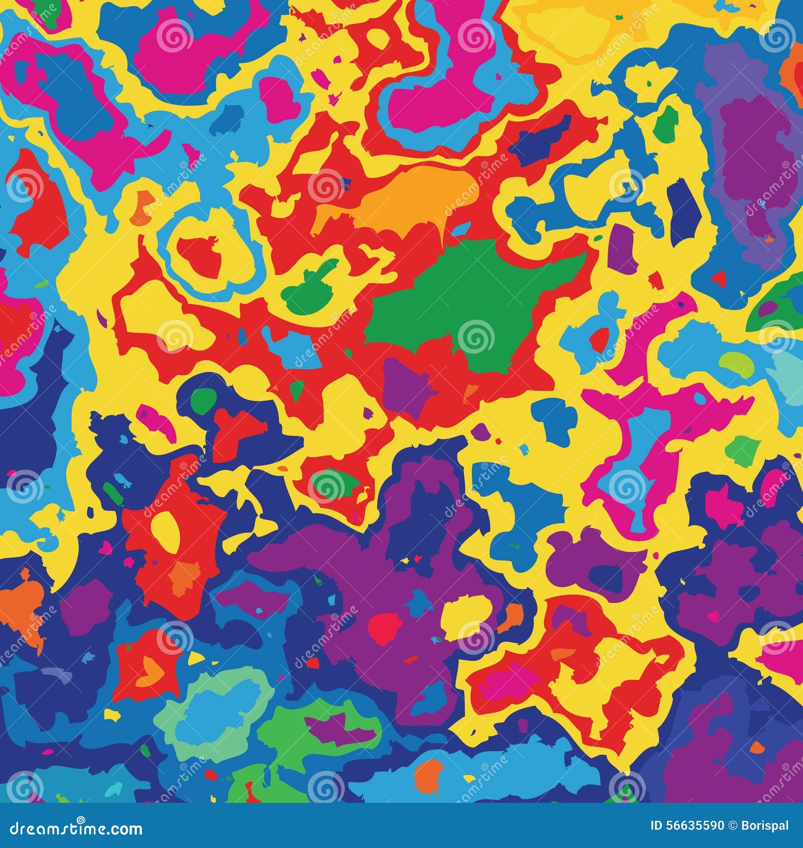 Very Colored Map, Spot of Paint. Stock Illustration - Illustration of ...