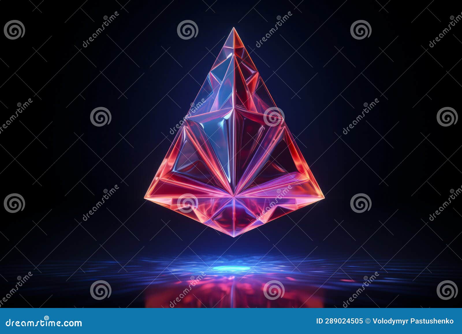 Very Colorful Object with Reflection on the Ground in the Dark ...