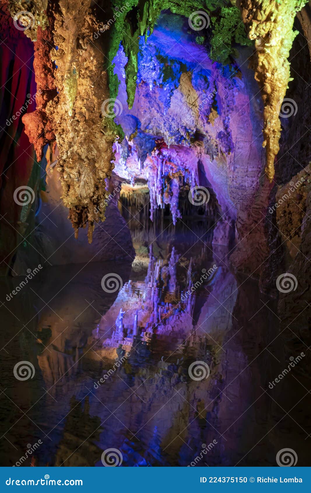 Colorful View of Shenandoah Caverns Stock Photo - Image of ancient ...