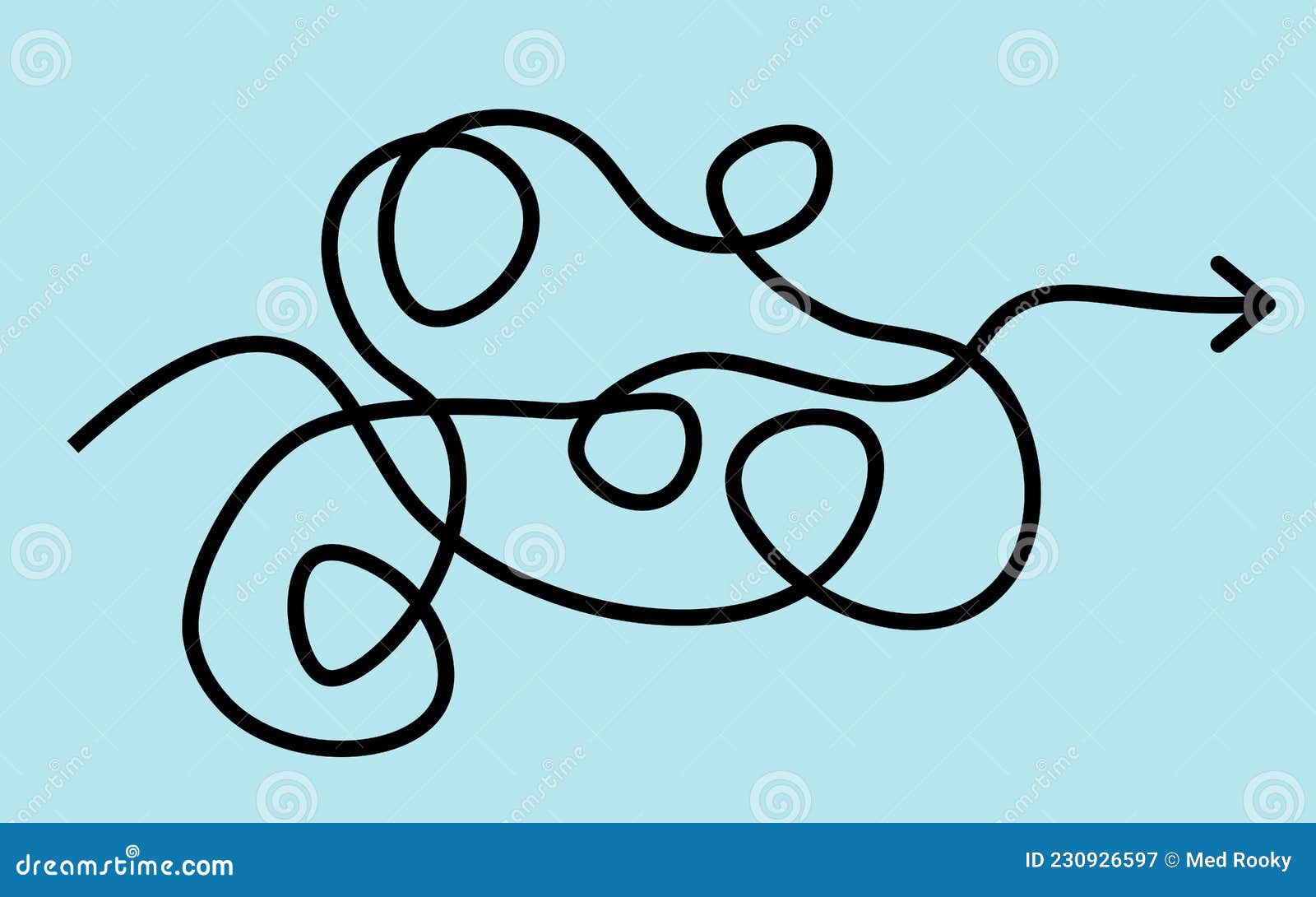 Very Complicated Way Bold Messy Line with Arrow. Chaos and Business ...