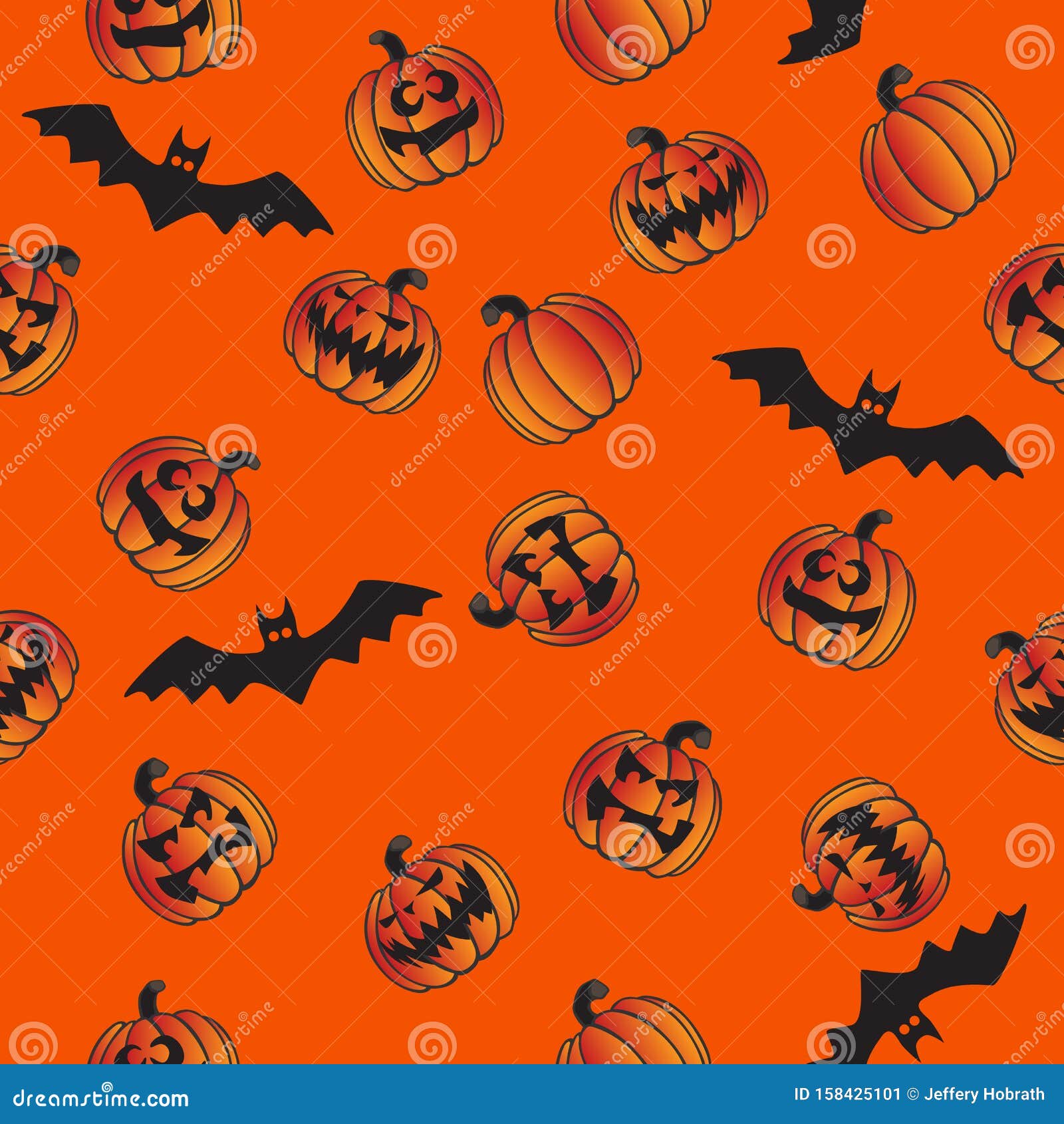 Halloween Jack O` Lantern Pumpkins and Bats Seamless Repeating Pattern ... Halloween Jack O` Lantern Pumpkins and Bats Seamless Repeating Pattern ...
