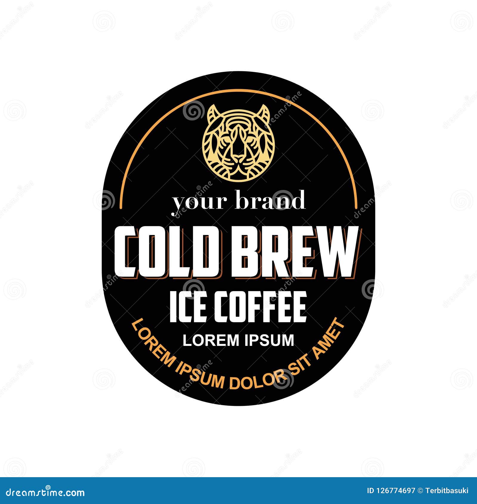 Very Creative Tiger Icon for Coldbrew Ice Coffee Label Brand Stock ...