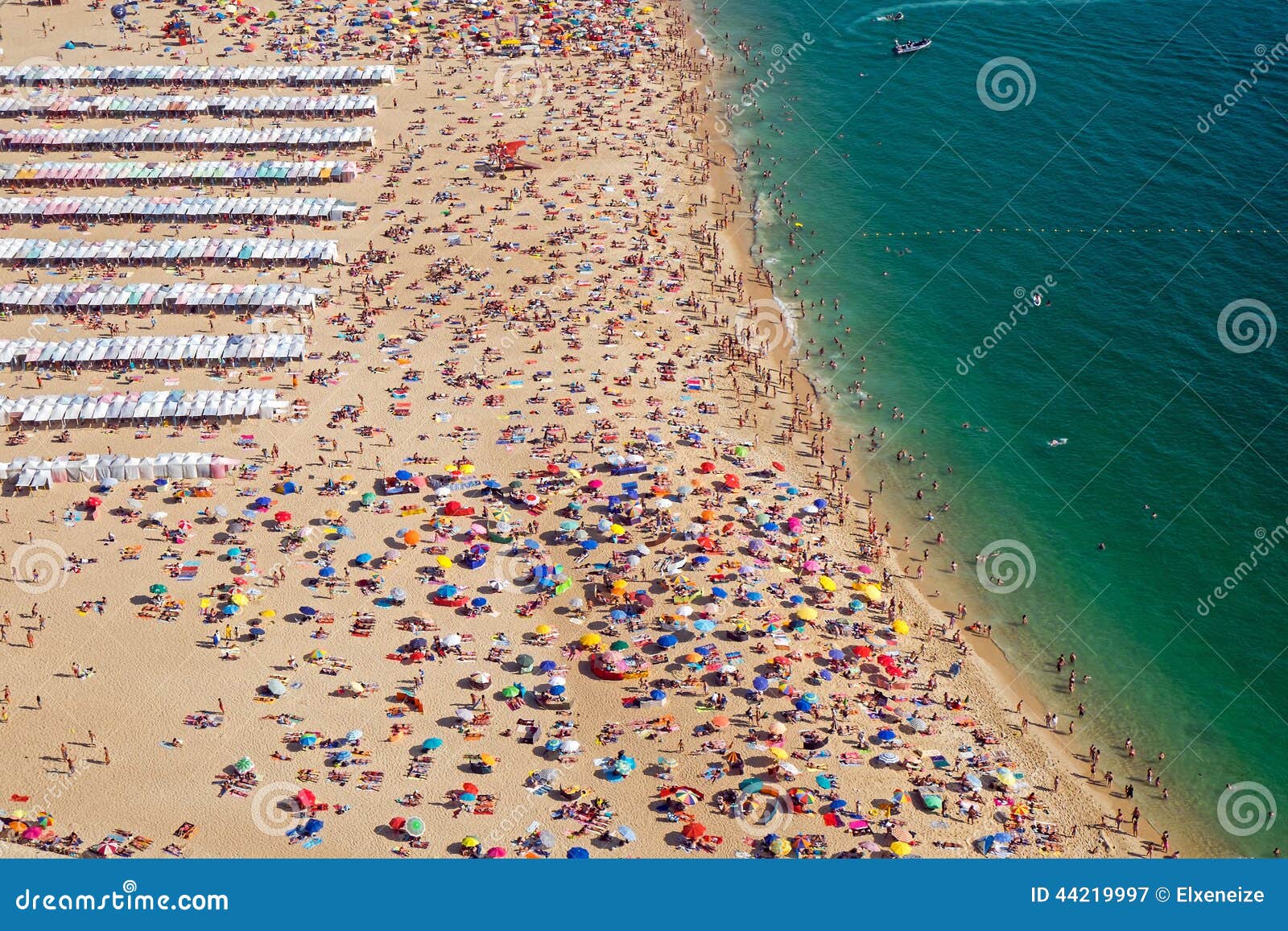 Very Crowded Beach in Portugal Stock Image - Image of crowded, ocean ...