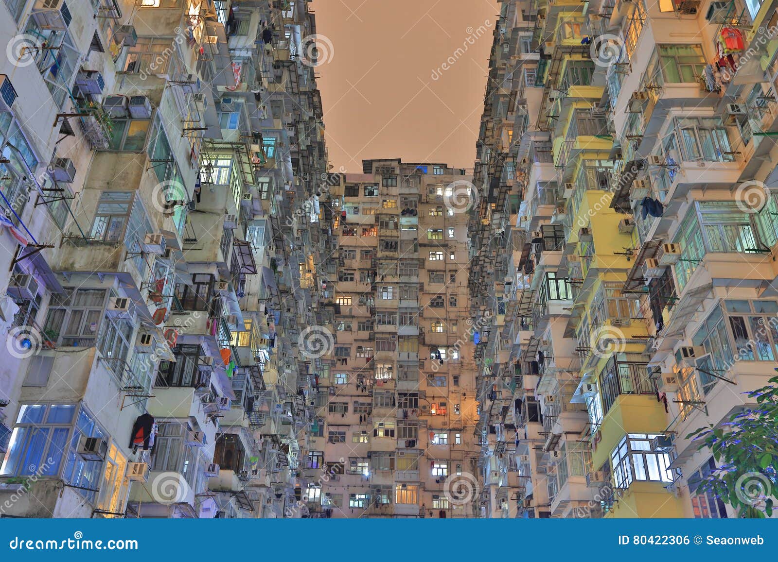 Very Crowded but Colorful Building Group in Hong Kong Stock Photo ...