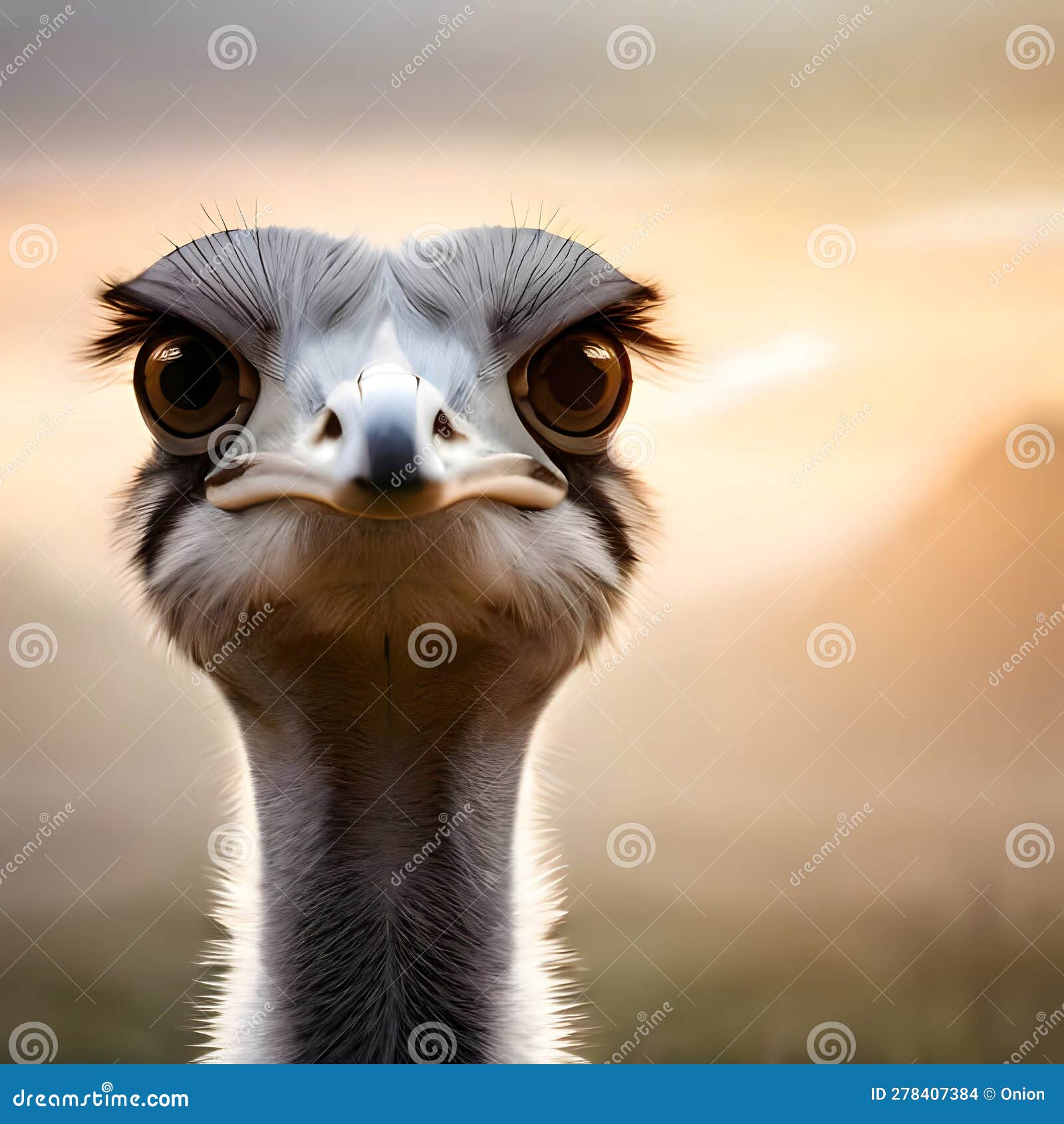 A Curious Ostrich Looking at the Viewer - Ai Generated Image Stock ...