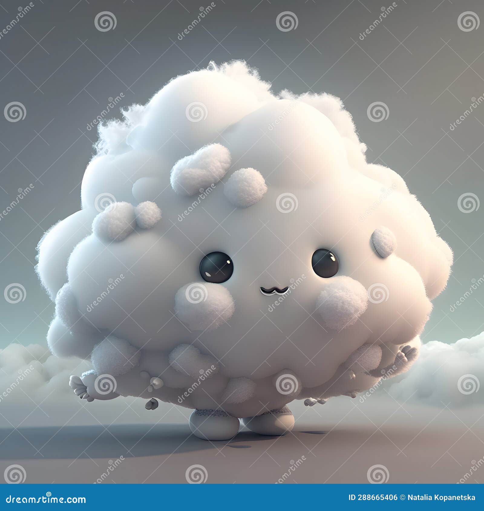 Very Cute Character Cloud, Cute Child Character Stock Illustration ...