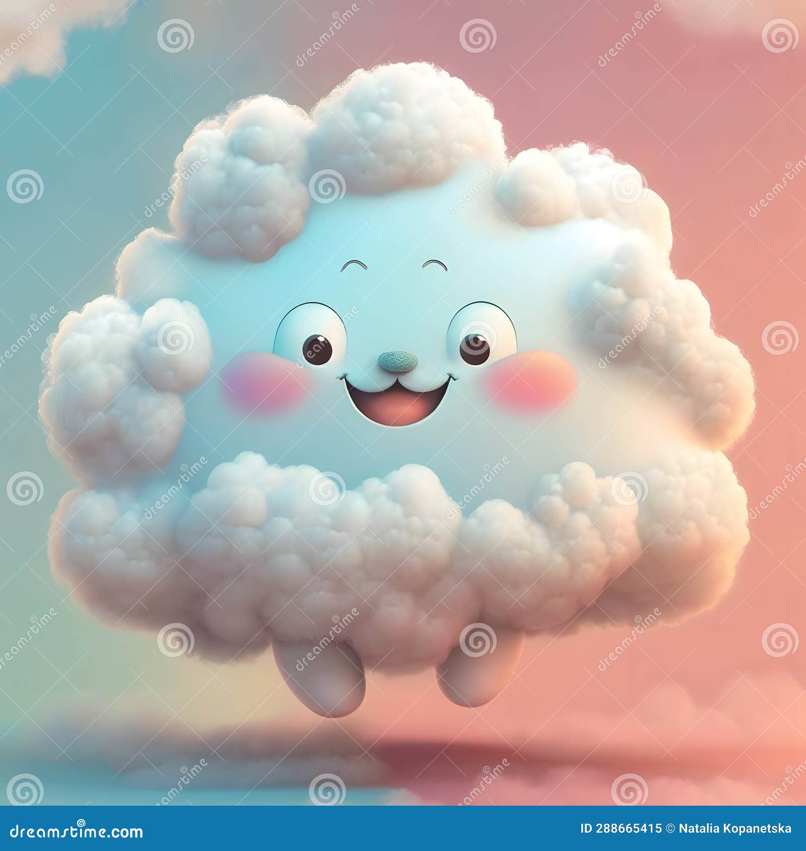 Very Cute Character Cloud, Cute Child Character Stock Illustration ...