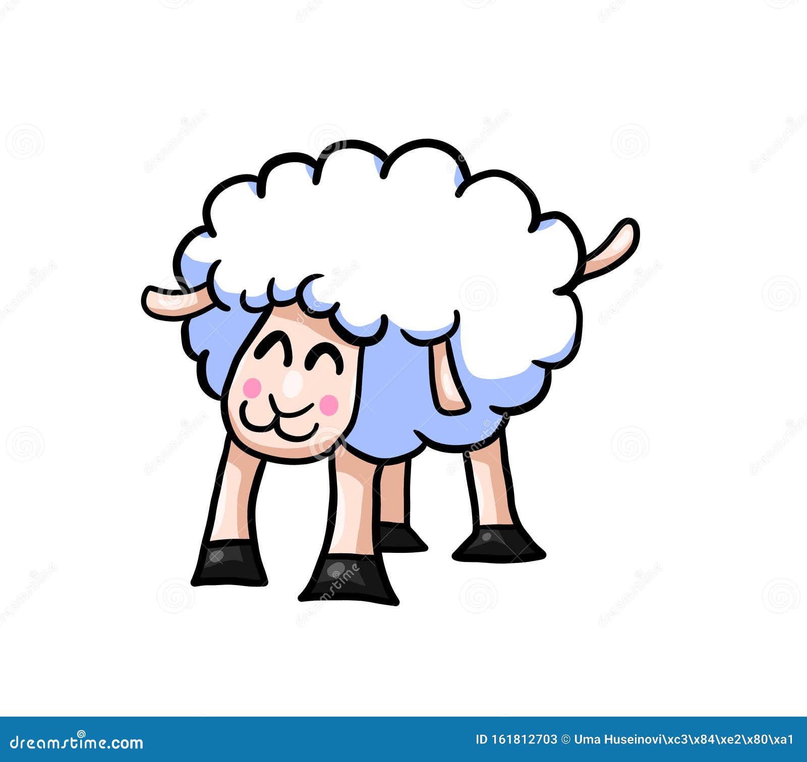 Very Cute and Happy Little Sheep Stock Illustration - Illustration of ...