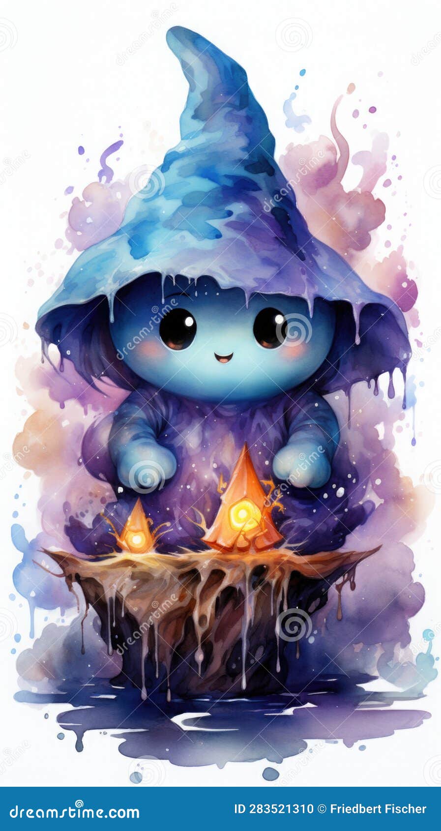 A Very Cute Little Blue Halloween Ghost Creatures. Generative AI Image ...