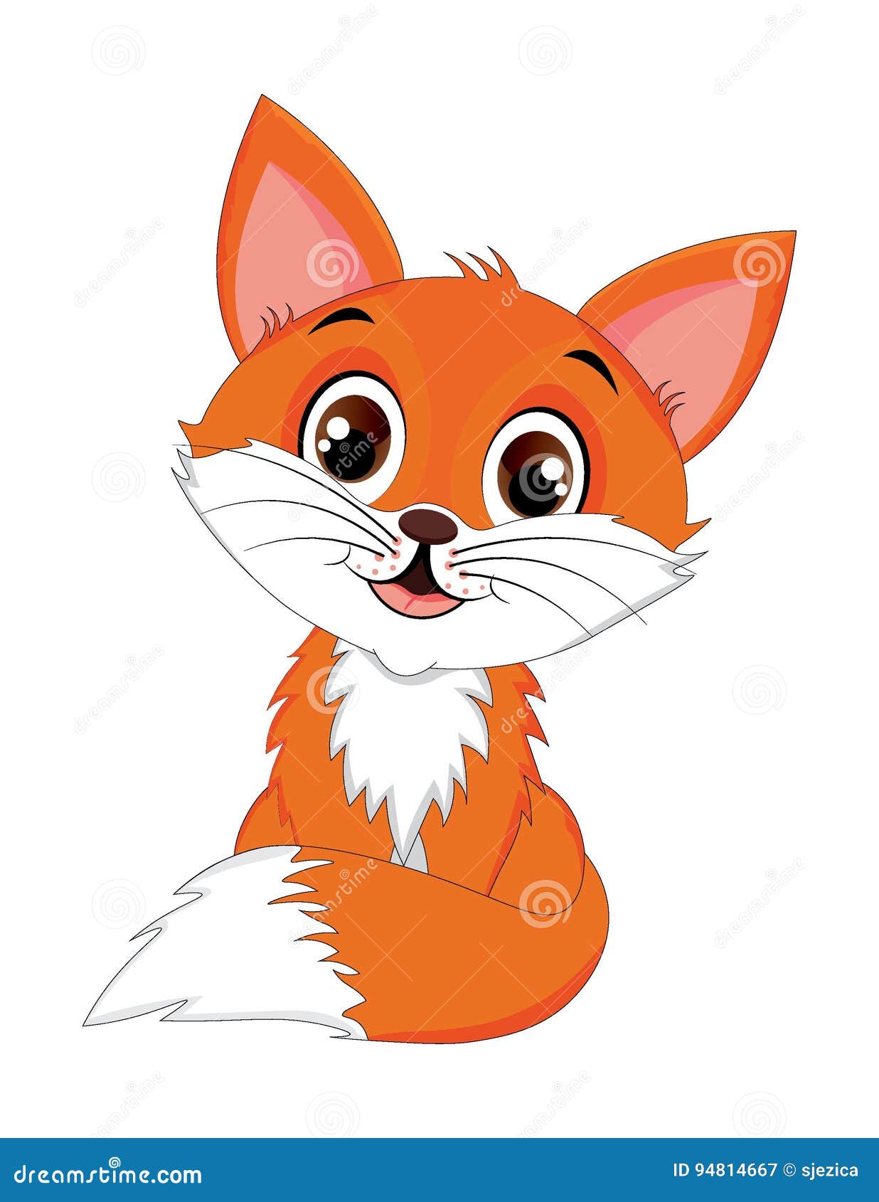 Cute Little Red Fox Character Cartoon Vector Illustration Stock Vector 70B
