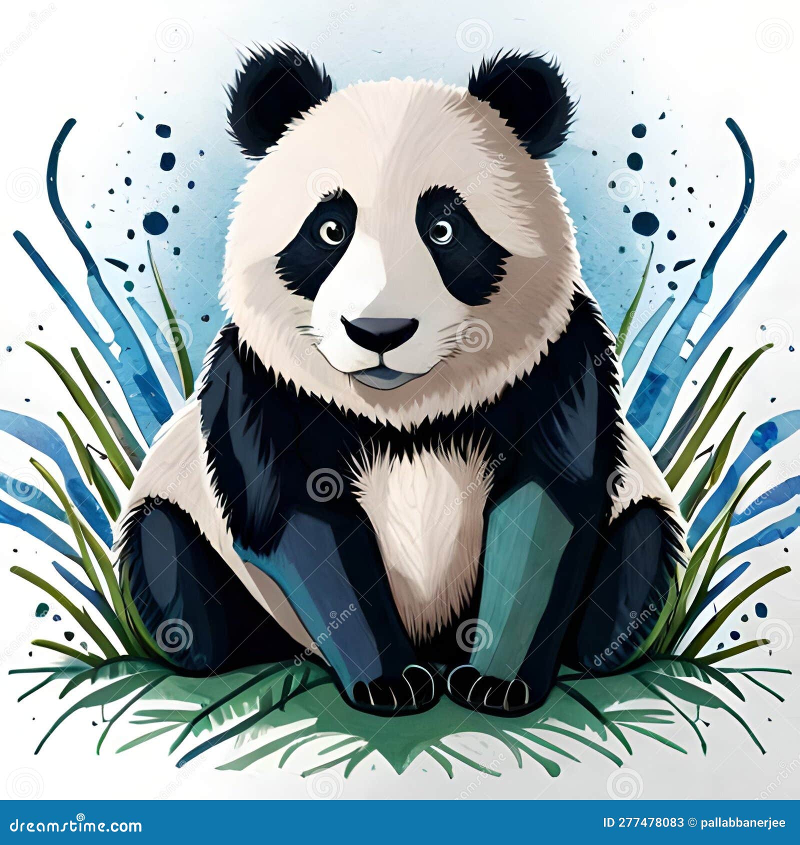 Sitting Panda stock illustration. Illustration of asia - 277478083