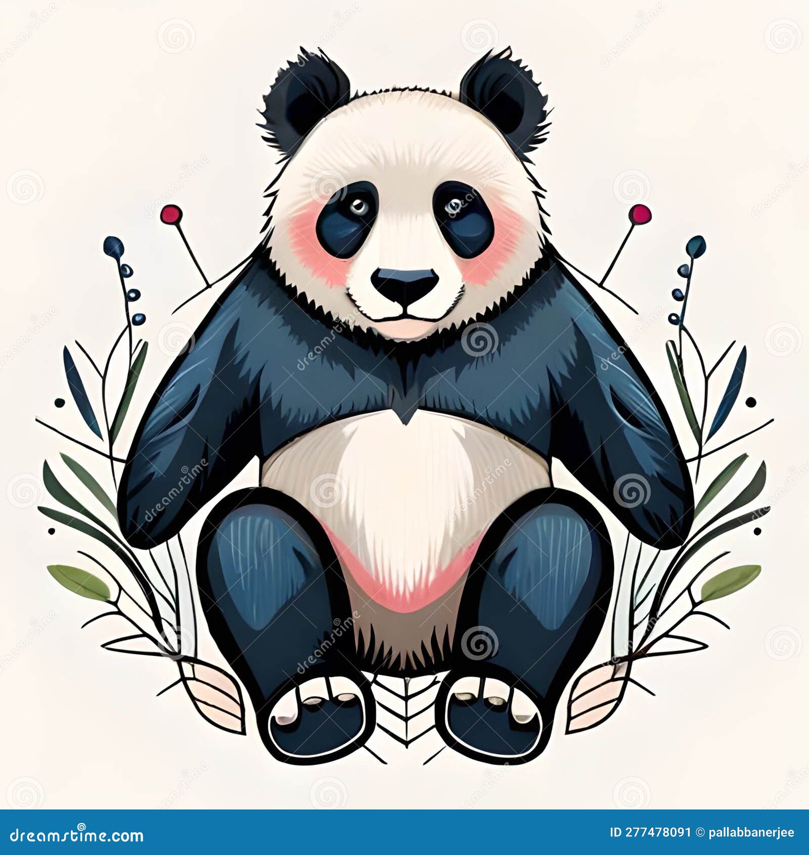 Sitting Panda stock illustration. Illustration of young - 277478091