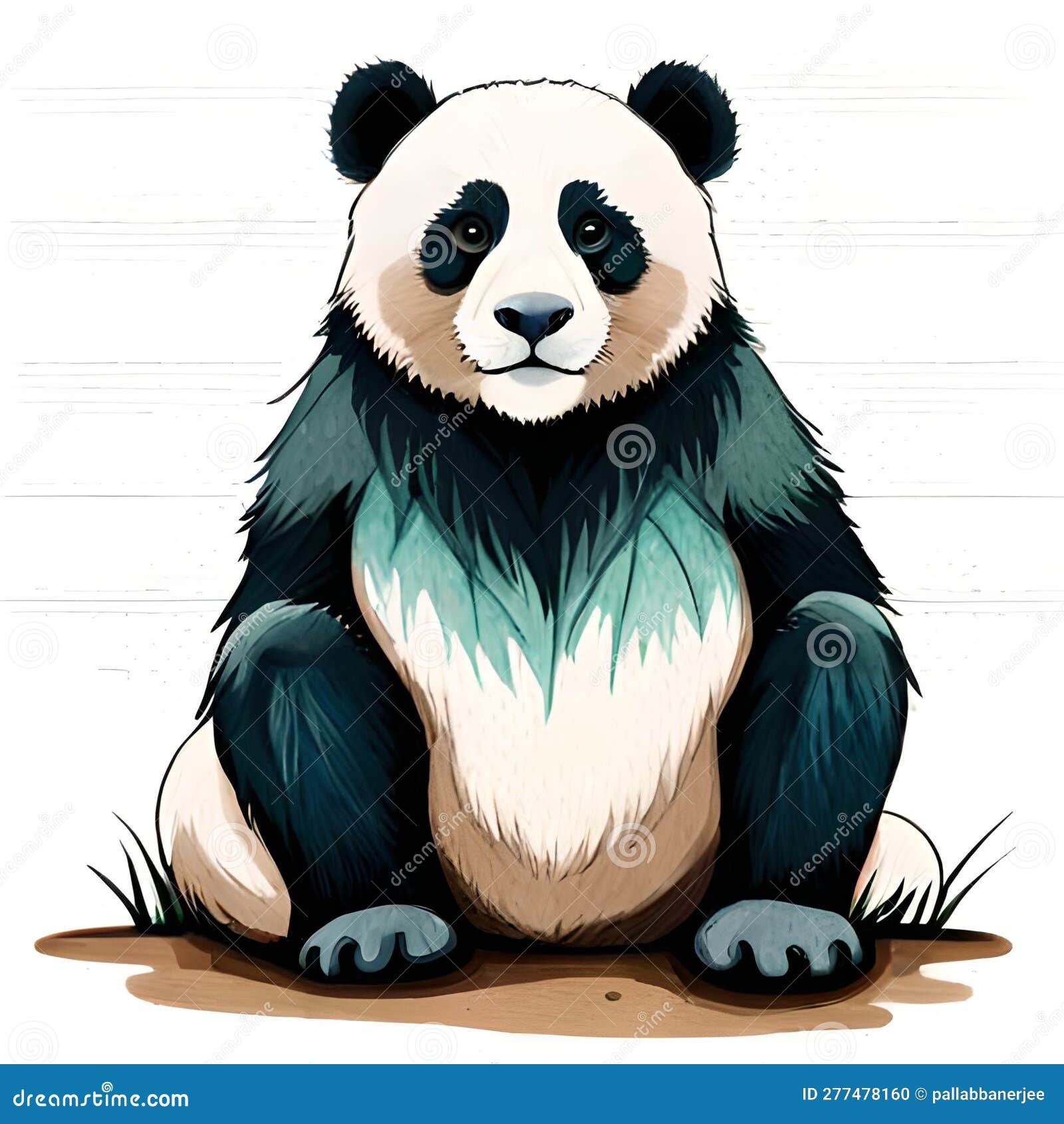 Sitting Panda stock illustration. Illustration of asia - 277478160