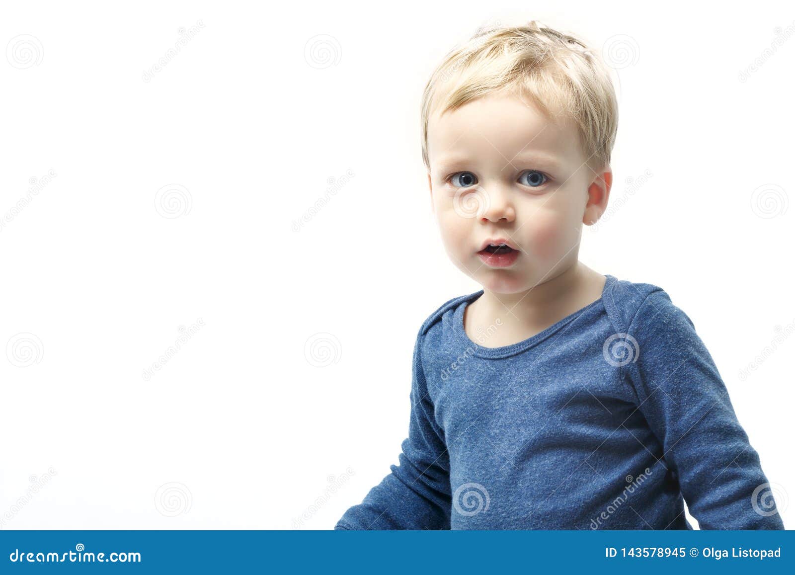 A Very Cute Young Surprised Boy Looking at Camera, Isolated on White ...