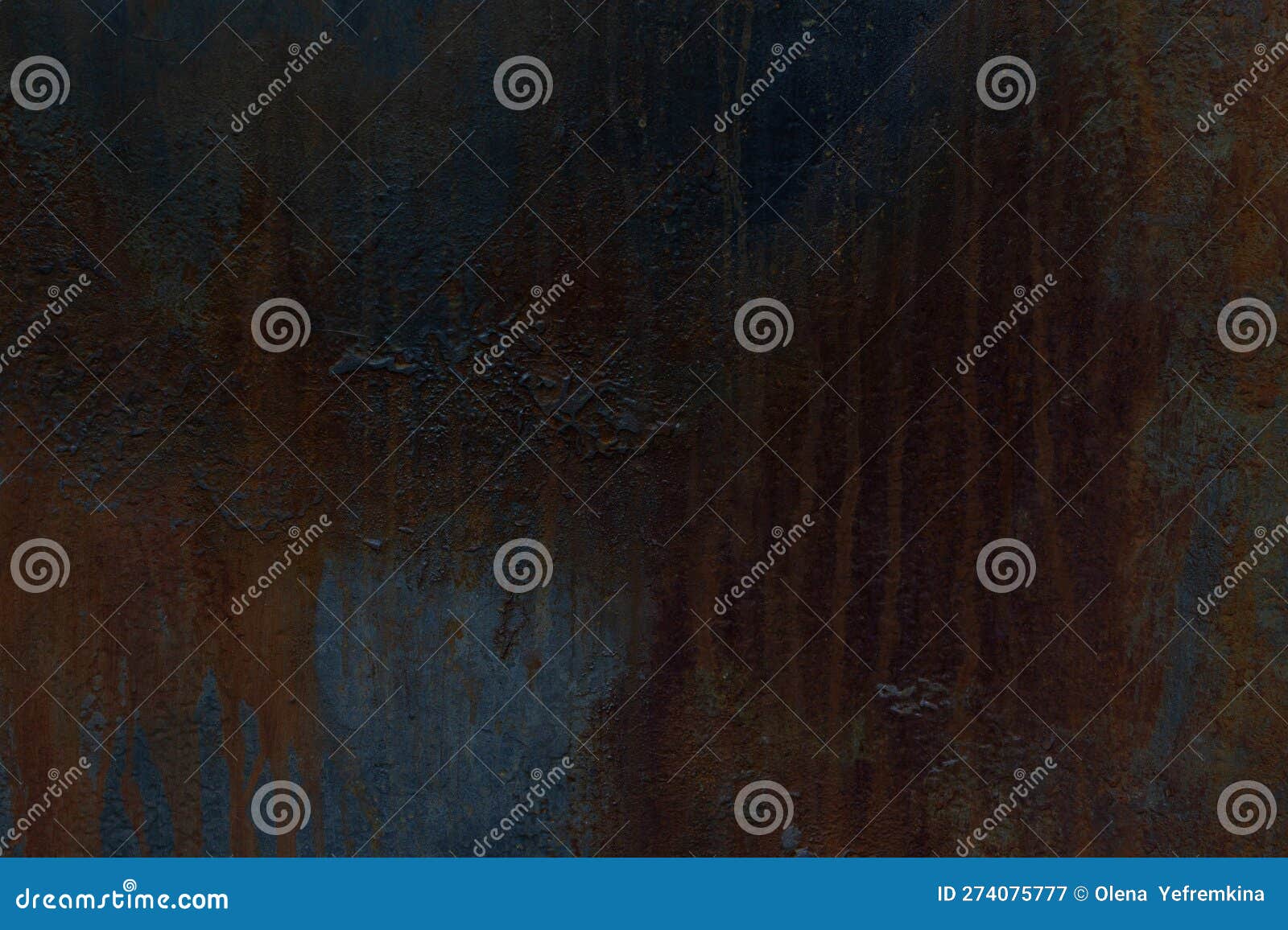 Very Dark Background ,texture. Copper Surface with Blue Oxidation and ...