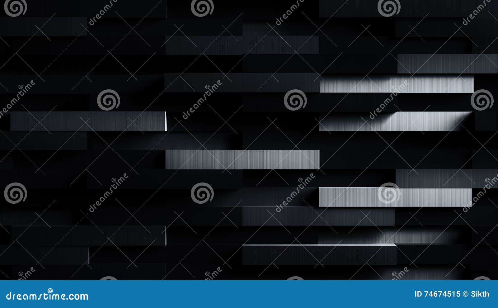 Very Dark Futuristic Metal Background - 3D Illustration Stock ...