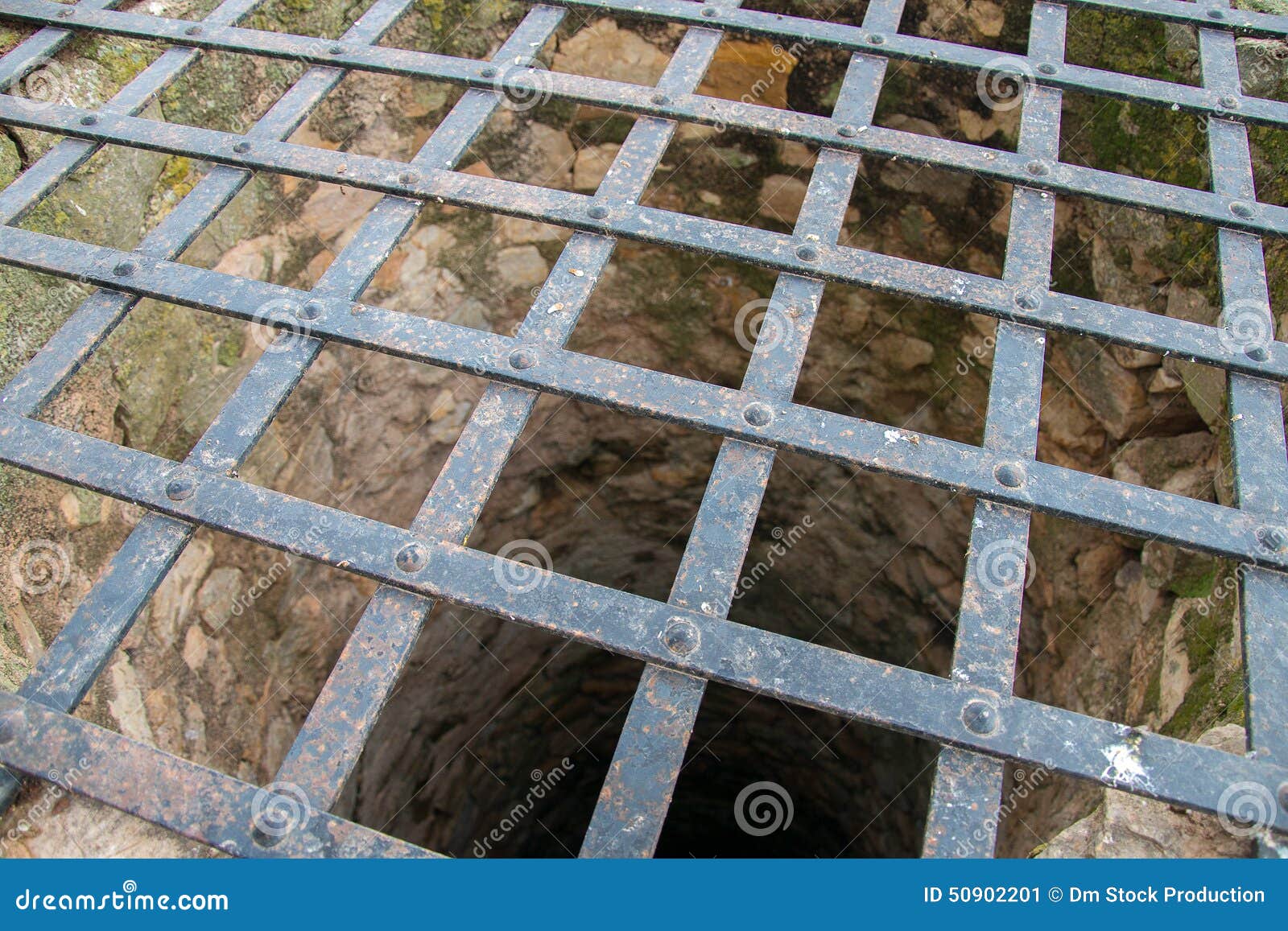 Very deep old water well. stock image. Image of perspective - 50902201