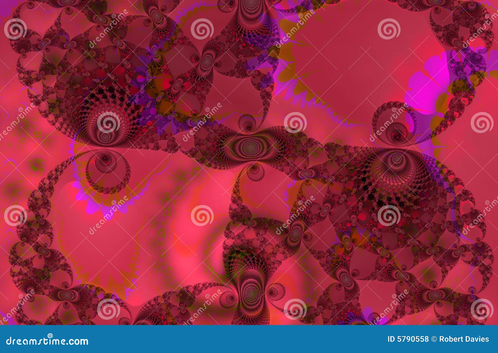 Very Deep Pink Red 2d Fractal Pattern Stock Illustration - Illustration ...