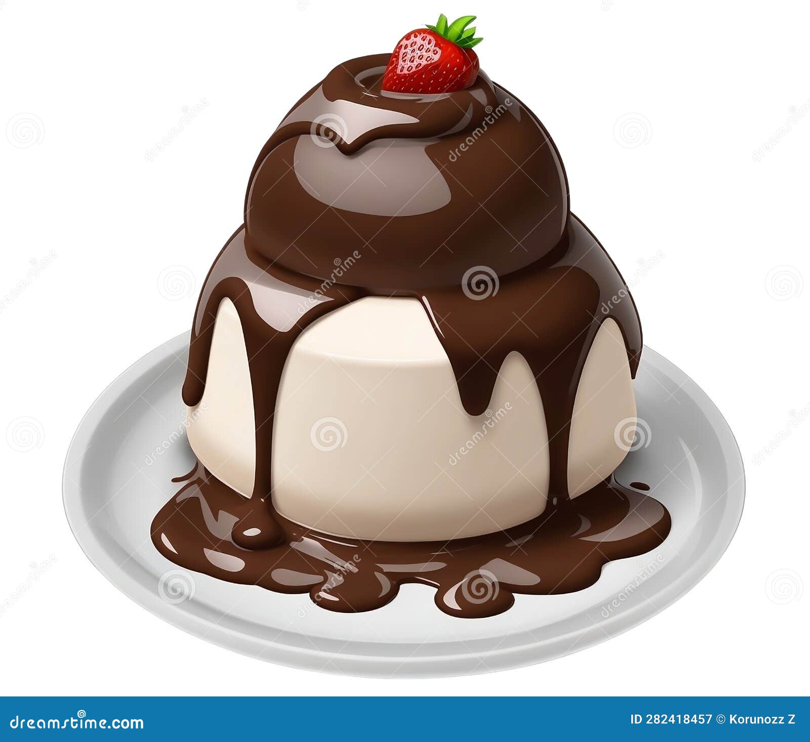 A Beautiful Dessert Soft Pudding. Stock Image - Illustration of brown ...