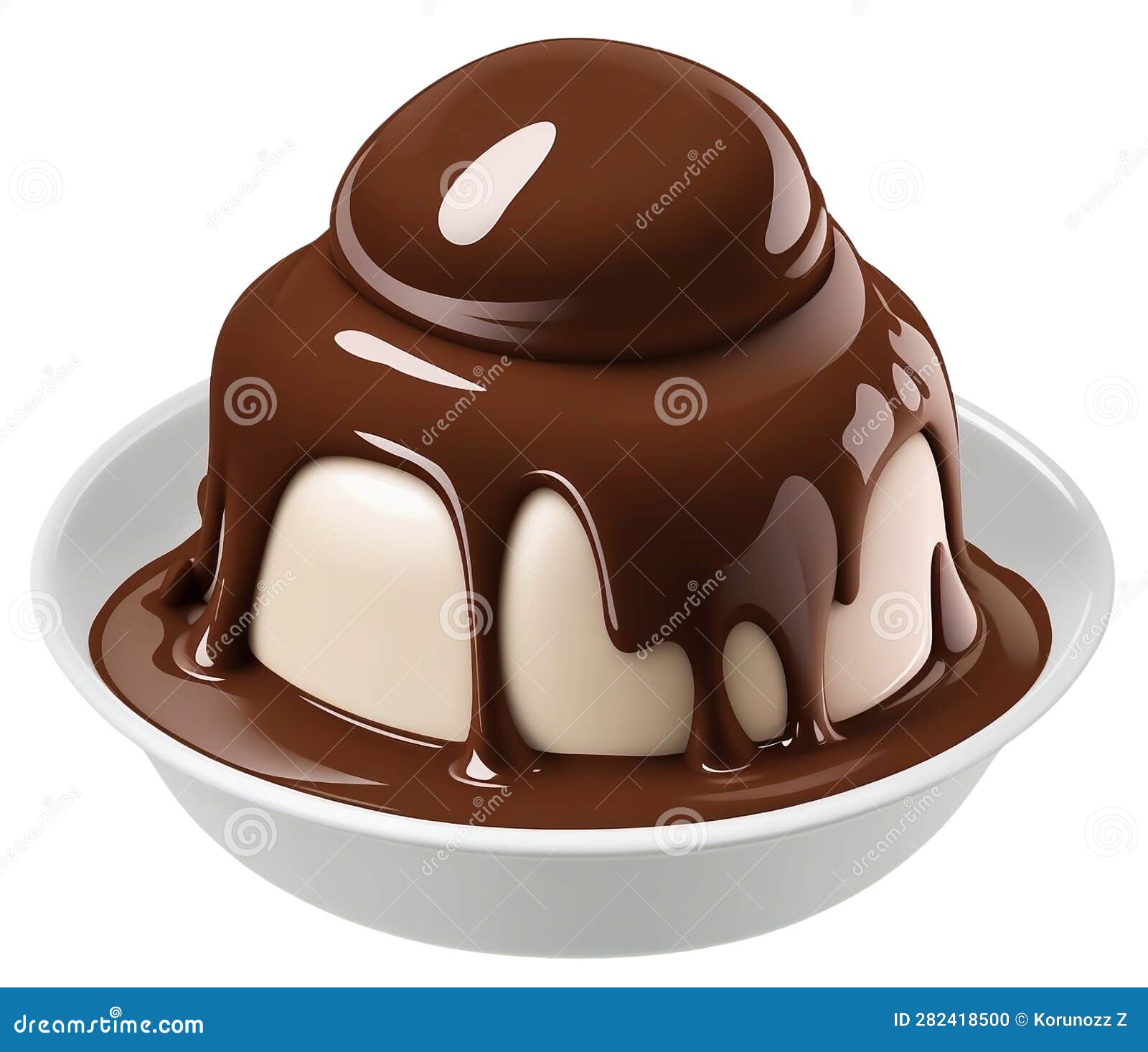 One of a Beautiful Dessert Pudding 3D in a White Cup Stock Photo ...