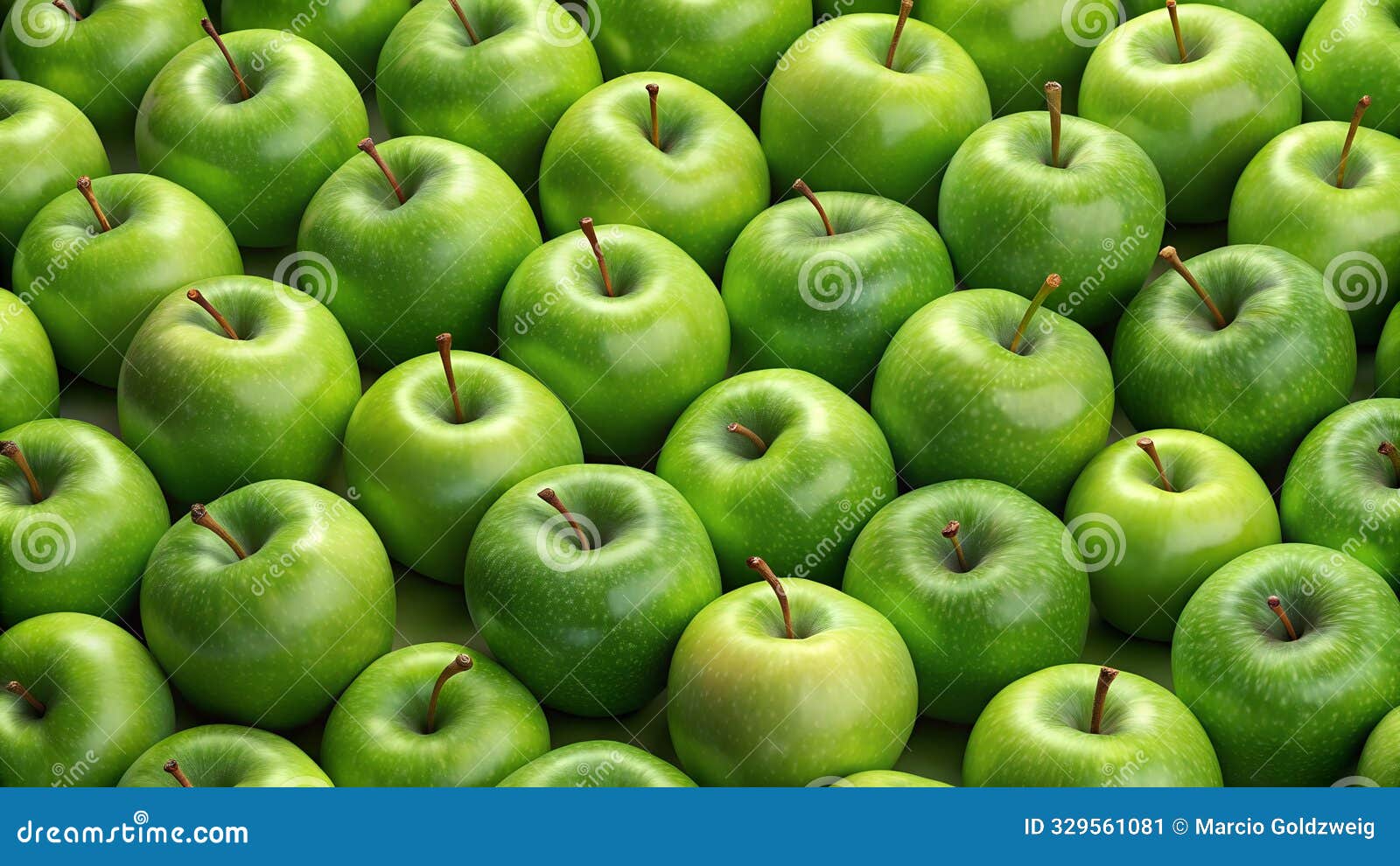 Green Apples And Leaves Top View, On Wooden Table Royalty-Free Stock ...