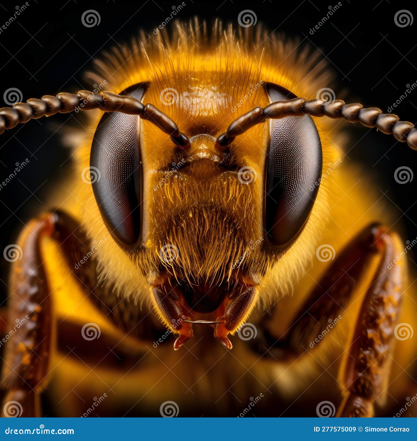 Very Detailed Bee Macro Photography Stock Image - Image of biology ...