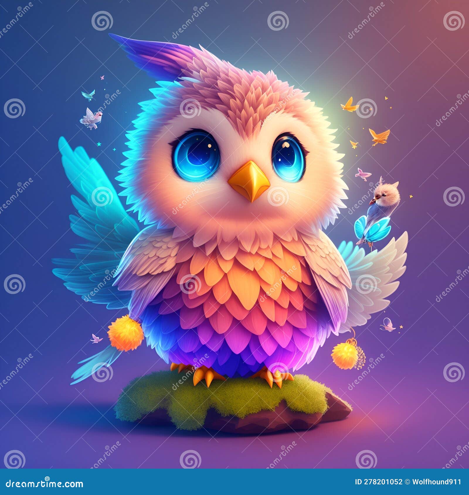 Very Detailed Cute Bird. Generate Ai. Stock Illustration - Illustration ...