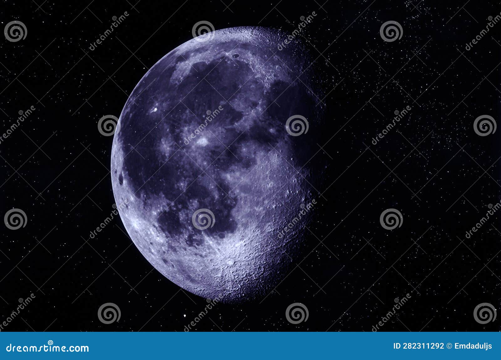 Very Detailed Full Moon on a Stars Background Stock Photo - Image of ...
