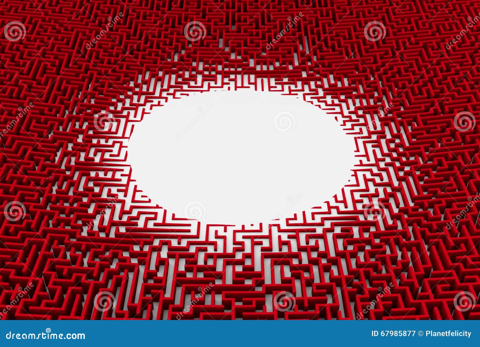 Very Detailed Red Maze Structure with Empty Oval Space in the Center ...