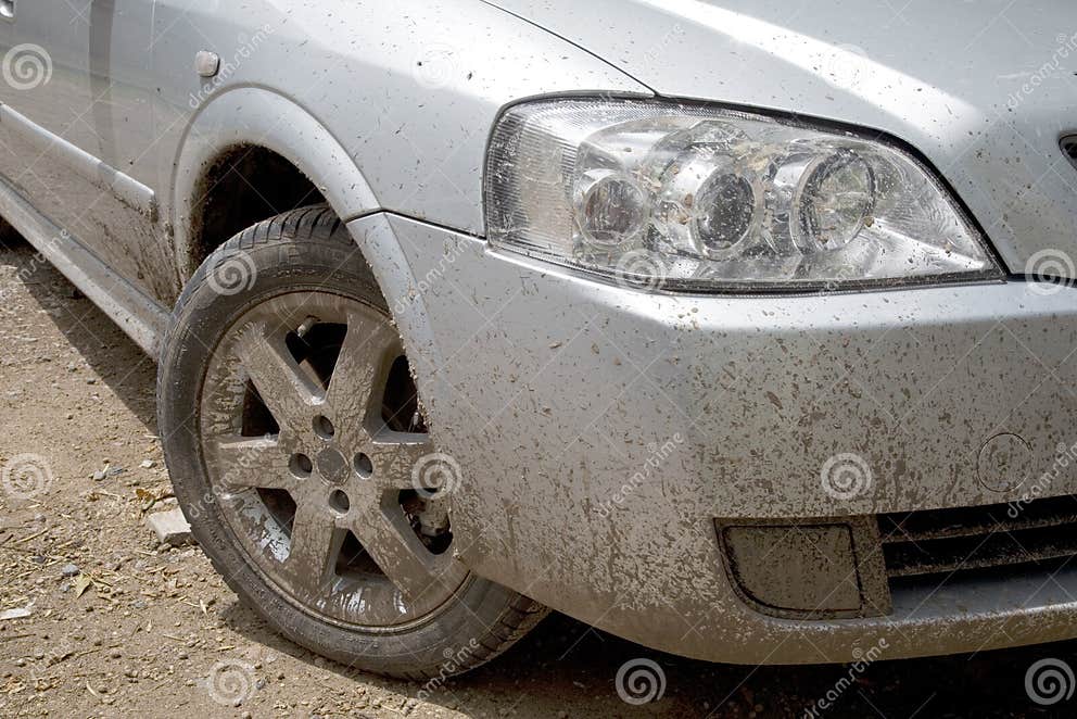 Very dirty car stock image. Image of wheel, cleaning, metal - 4517031