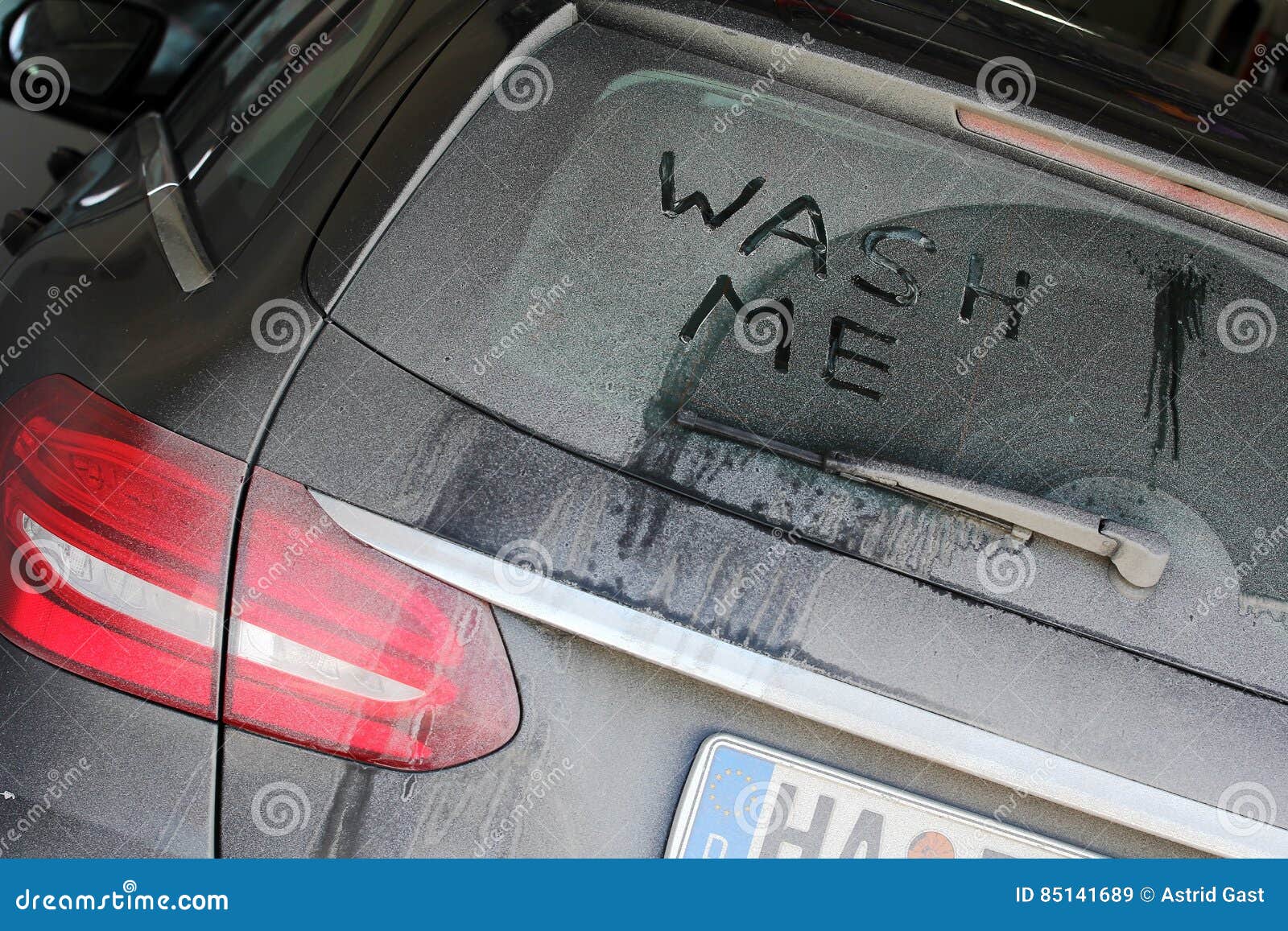 A very dirty car in winter stock image. Image of litter - 85141689