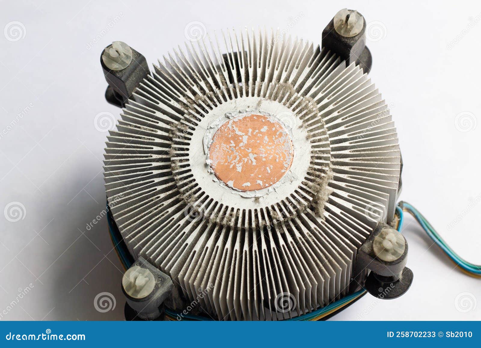 Very Dirty Cooling Radiator for a Computer Processor. Dusty Aluminum ...